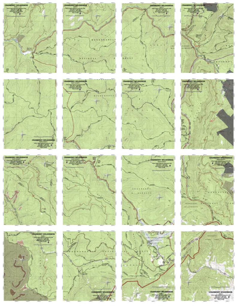 Cranberry Wilderness 24k Trail Maps - West Virginia Highlands Conservancy